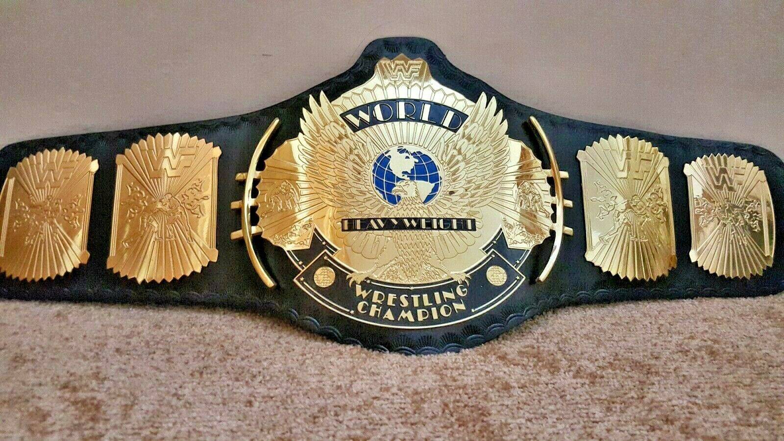 WWF WINGED EAGLE DUAL PLATED 24K GOLD Championship Title Belt - Ultra Power Wrestling Belts